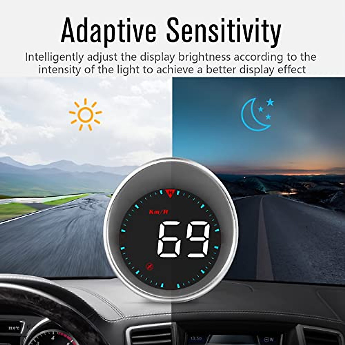 Camrusic Digital Speedometer Heads Up Display Smart Car HUD Display for Truck Bus RV Boat Motorcycle