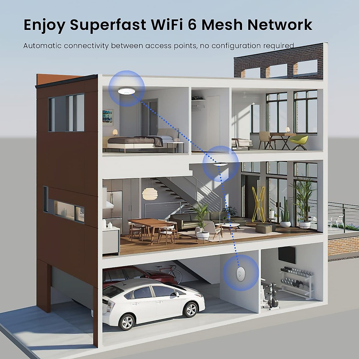 Tenda WiFi 6 AX3000 Dual Band Gigabit Long-Range Ceiling Mount Access Point(I29)|Coverage 5400 sq.ft|PoE+ Powered|Surport IEEE 802.11ax Wave 2, OFDMA, Seamless Roaming, MU-MIMO|White