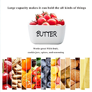 HAOTOP Large Porcelain Butter Dish with Lid Perfect for 4 Stick of Butter (White)