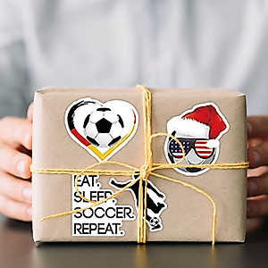 100PCS Soccer Stickers for Scrapbooking, Motivational Vinyl Waterproof Stickers for Water Bottles, Luggage, Teaching Incentives, Soccer Team Gifts for Kids, Teens and Adults