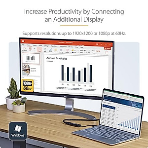 StarTech.com USB 3.0 to HDMI Adapter, USB to HDMI Monitor Converter for Windows, 1080P (No Support for macOS/ChromeOS/Linux)