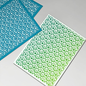 OLYCRAFT 4x5 Inch Flower Clay Stencils Floral Non-Adhesive Silk Screen Stencil Japanese Traditional Style Clay Silk Screen Reusable Mesh Transfer for Polymer Clay Jewelry Earring Making