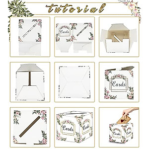 SietDESEO Wedding Card Box Wedding Favors Post Box Floral Money Box Card Box Holder for Wedding Birthday Party Baby Shower Bridal Shower Table Centerpiece Decoration