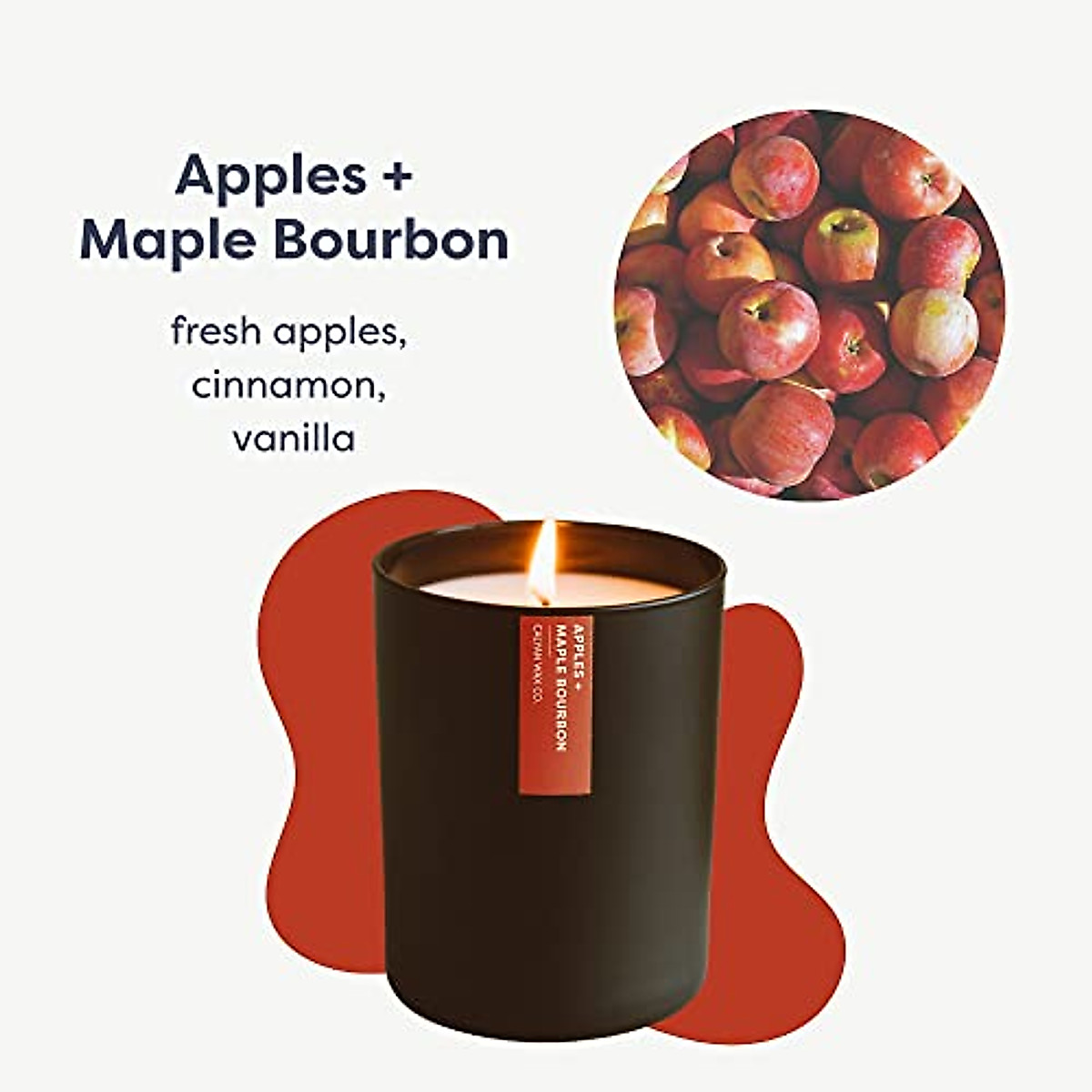 Calyan Wax Soy Wax Candle, Apples & Maple Bourbon Scented Candle for The Home | Premium Candle with Essential Oils | 10.2 oz 50 Hour Burn Time | Soy Candle in Black Jar, Gift for Men