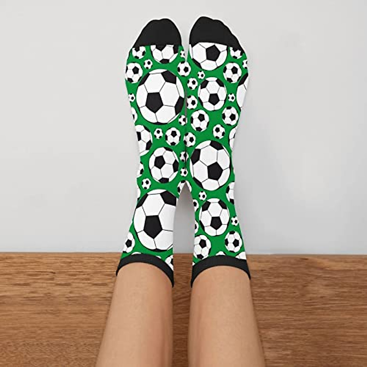 bassyil Soccer Socks Casual Dress Crew Novelty Funny Crazy Football Socks For Women Men