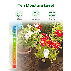 Landtouch Soil Moisture Meter, Moisture Meter for Plants, Moisture Meter for Soil, Garden, Farming, Potted Plants, Indoor & Outdoor, No Batteries Required