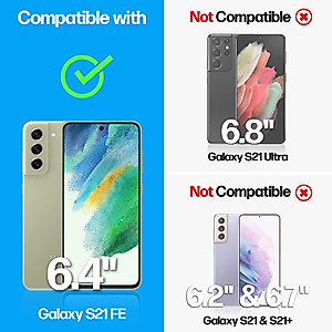 Power Theory Designed for Samsung Galaxy S21 FE 5G Screen Protector Tempered Glass [9H Hardness], Easy Install Kit, 99% HD Bubble Free Clear, Case Friendly, Anti-Scratch, 2 Pack