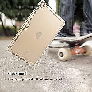 Valkit iPad 9th Generation Case (2021) / iPad 8th Generation Case (2020) / iPad 7th Generation Case (2019) with Pencil Holder,10.2 Inch Translucent Frosted Back Protective,Auto Wake/Sleep,Rose Gold