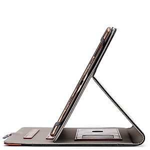 WANLIJIN 9-11 Inch Universal Tablet Case, PU Leather Stand Folio Universal Protective Cover for 9"-11" Tablet, with Pencil Holder and Multiple Viewing Angles (Black/Brown)