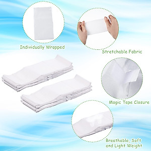 Juinte 300 Pcs Disposable Spa Facial Headbands Stretch Non Woven Spa Headbands Elastic Skincare Head Wraps Soft Skin Care Hair Band with Convenient Closure for Women Girl Makeup Salon Supplies (White)