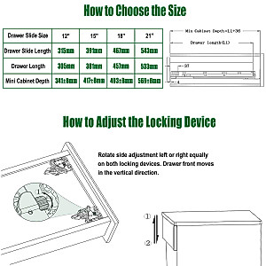 OCG Undermount Drawer Slides 18 inch (6 Pairs), Full Extension Soft Close Concealed Drawer Runners, Come with Mounting Screws and Brackets