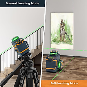 CIGMAN Laser Level 360 Self-leveling, Rechargeable 3X360° Laser Level for Picture Hanging, Construction Laser, Remote Control & Magnetic Bracket,100FT Working Distance, 701SE