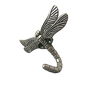 Cabilock Dragonfly Coat Hook Retro Iron Art Animal Hat Hook Wall Hanging Coat Hat Hook Door Back Hook for Home Hotel