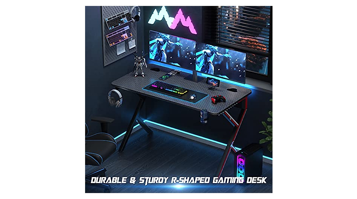 Mr IRONSTONE 45 Inch Gaming Desk with Power Outlets