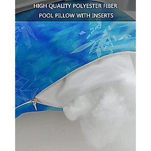 Recliner Head Pillow Ledge Loungers Chair Pillows with Insert Abstract Mystic Mottled Blue Tree Shadow Lumbar Pillow with Adjustable Strap Outdoor Waterproof Patio Pillows for Beach Pool, 2 PCS