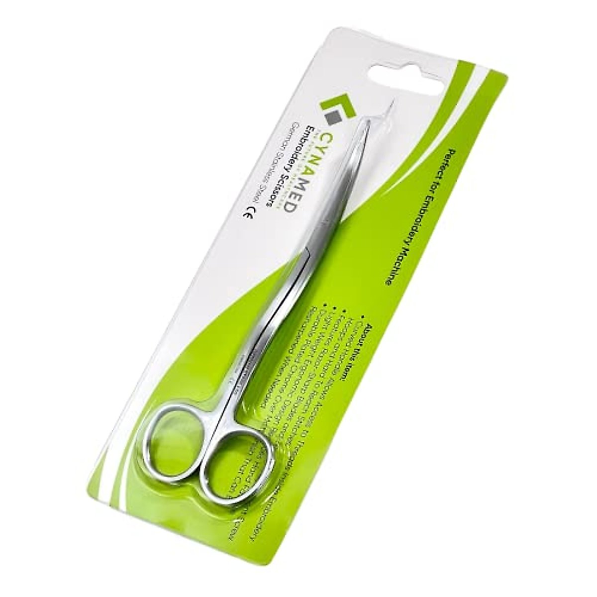 Applique Scissors 5" With Duckbill Edge Shaped Paddle Machine Embroidery Double Curved Scissors 6" For Art,Crafting, Fabric,Needlework Embroidery (Curved Embroidery Scissors 6"+ Applique scissors 5")