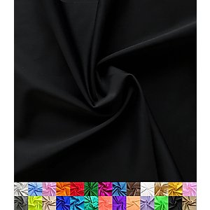 Nylon Spandex Fabric | 80% Nylon, 20% Spandex | Swimwear, Activewear Fabric | 4-Way Stretch | Sports, Dance, Yoga (Black, 1 Yard)