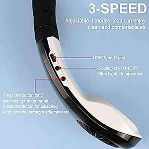 Eonthry USB Portable Air Cooler Mini Electric Air Conditioner Neck Cooling Fan (Updates Black)