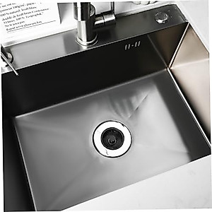 Homoyoyo Kitchen Sink Filter Sink Drain Strainer Push Type Sink Strainer Kitchen Sink Stopper Bathtub Drain Plug Drain Stopper Plunger Sink Strainer Kitchen Drain Stoppers Plastic Grey