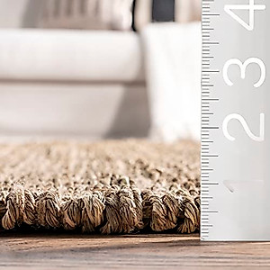 nuLOOM Tanya Casul Seagrass Fringe Area Rug, 8' x 10', Natural