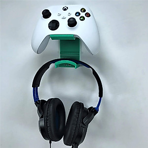 3D Cabin Xbox Controller Wall Mount & Headphone Holder Hanger Bracket for Xbox Series X/Series S/One/One S/One X Remote Green