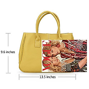 HOXIS Classical Office Lady Minimalist Pebbled Faux Leather Handbag Tote/Magnetic Snap Purse