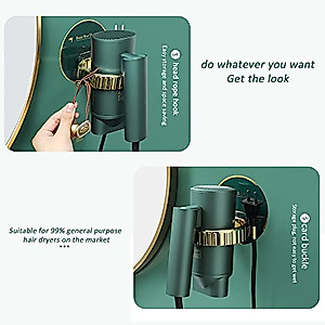 Hair Dryer Holder, Bathroom Adhesive Blow Dryer Holder, Wall Mounted Hair Dryer Rack, Hair Care Tools Storage Box- Easily Control All Kinds of Hair Dryers (Orange)