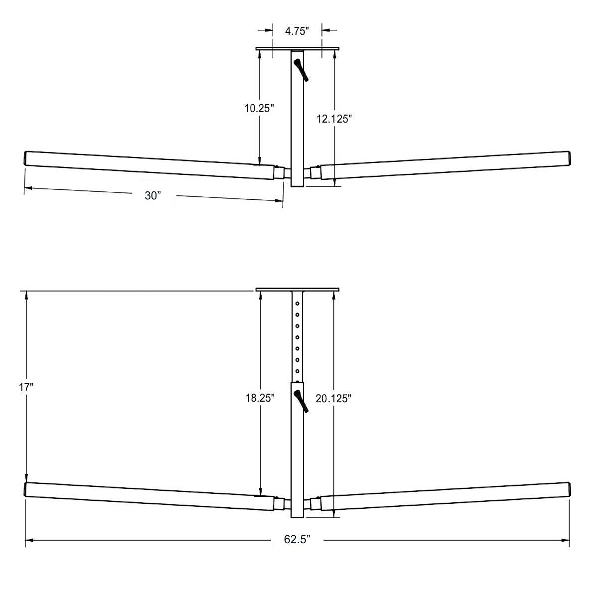 StoreYourBoard Double Ladder Ceiling Rack, Hi Port 2 Garage Storage and Organizer, Hanger Mount