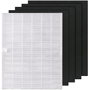Aunifun True HEPA Replacement Filter with 4 Activated Carbon Pre Replacement Filters A 115115 Size 21 for Winix PlasmaWave 5300 6300 5300-2 6300-2 P300 C535