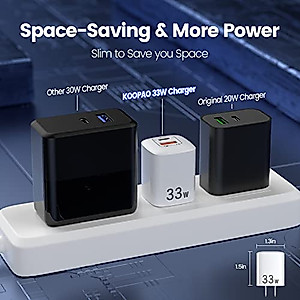 USB C Charger-Plugs for iPhone Charger,KOOPAO 33W Dual Port Charger Blocks Support PD Charge QC Charge Compatible with iPhone 13/Samsung S21/S20/Google Pixel 6/5 ect