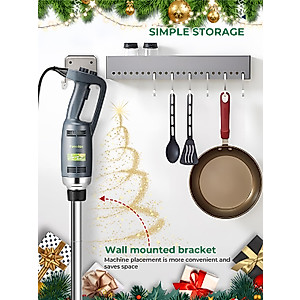 Flyseago Commercial Immersion Blender Hand held Blenders Heavy Duty Variable Speed Mixer 4000-16000RPM with 20-Inch Removable Shaft 50-Gallon Capacity 500W Multifunction Pro Electric Stick Emulsifier