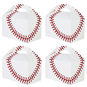 Baseball Party Favor Treat Boxes 24 PCS Baseball Sports Theme Party Gift Box Candy Snack Goodie Bags Cardboard Boxes for Kids Adults Baby Shower Birthday Party Decoration Baseball Party Supplies
