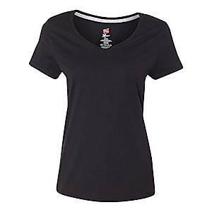 Hanes womens X-temp V-neck T-shirt novelty t shirts, Black, X-Large US
