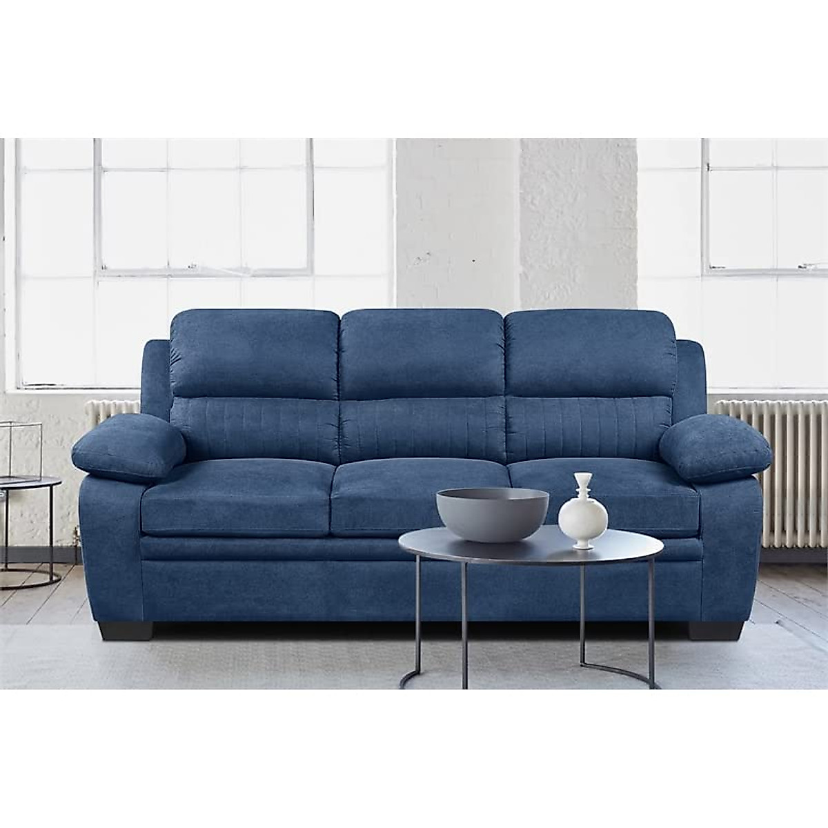 Lexicon Holleman Fabric Upholstered Sofa in Blue Color