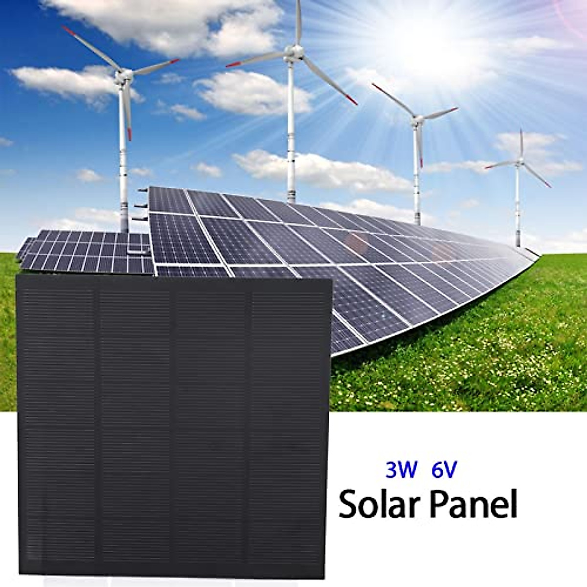 Ftory Silicon Solar Charger Panel,Portable 3W 6V Polycrystalline Solar Panel Outdoor for Solar Garden Lighting