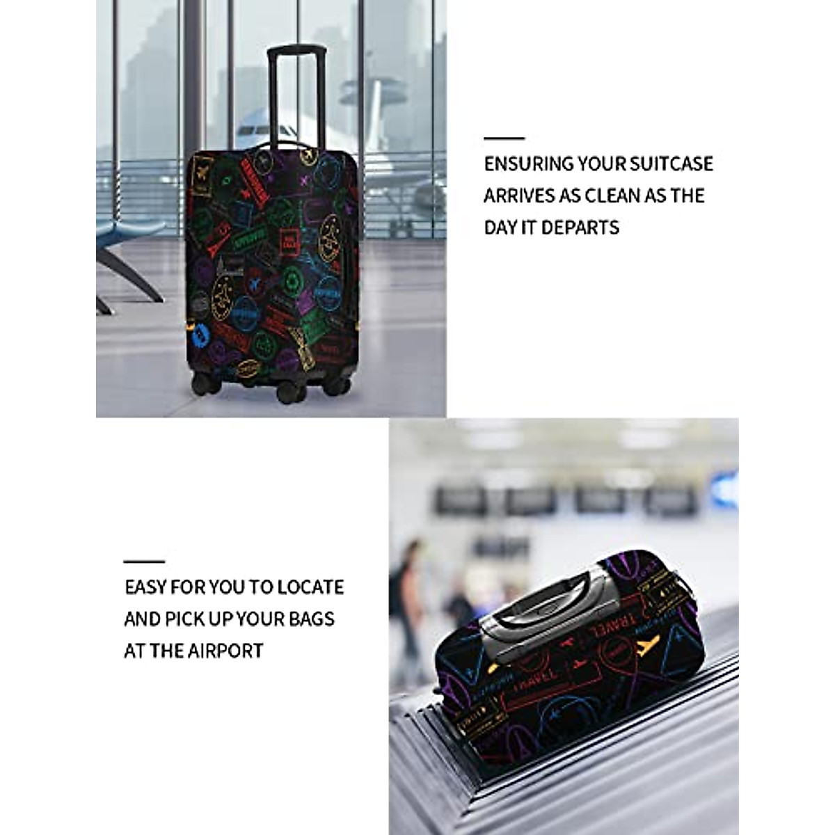 URBEST Luggage Cover Protector Suitcase Anti Scratch Dirt Covers, Fits 18"-22" Luggage Passport Visa