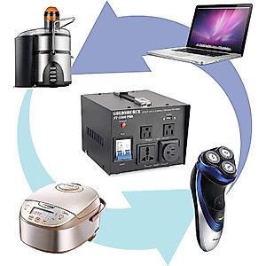 Goldsource 3000W ST Pro+ Auto Step Up & Step Down Voltage Transformer Converter, Upgraded Heavy-Duty AC 110/220V Converter with US Standard, Universal AC Outlets & DC 5V USB Port [3-Year Warranty]