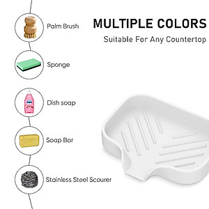 Silicone Soap Dish,4 Pcs Thickened Great High-Purity Silicone Soap Holder,Self Draining Soap Dish Soap Tray Bathroom Soap Dish Bar Soap Holder for Shower-Gray,White