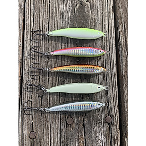 Epoxy Resin Fishing Jig Lure (Silver 2 inch / 0.5 Ounce) - Great for Striped Bass, Tuna and Other Game Fish