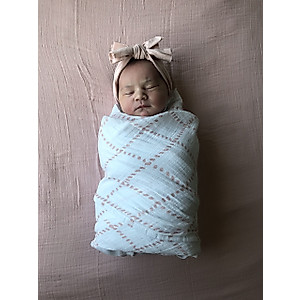 Muslin Swaddle Blankets 2-Pack 100% Muslin Cotton Swaddle Receiving Wrap Blankets (47 X 47 inches) Gift for Baby Boy (Grey Grid Lines & Solid Grey) (Grey)