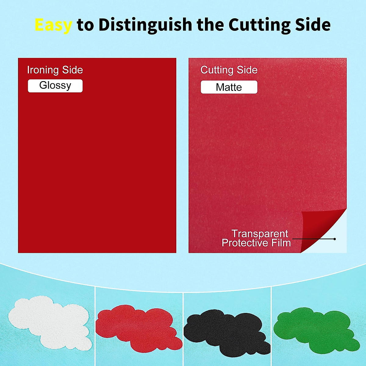 HTVRONT 3D Puff Vinyl Heat Transfer, 5Pcs 3D Puff Vinyl Sheets for T Shirts, Red Puff Heat Transfer Vinyl for Cricut & Cameo - Easy to Cut & Weed & Transfer (12 * 10in)