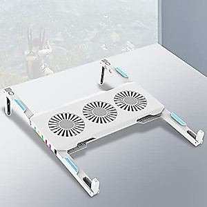 UKCOCO Cooling Base Computer Mount Laptop Cooling Pad Notebook Cooler USB Laptop Cooler Laptop Stand Holder Laptop Air Cooler USB Fan Laptop Fan Quiet Laptop Cooler Diode Abs White Led