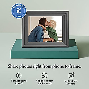 Aura Mason WiFi Digital Picture Frame, 9”, Add Photos with Aura App, Free Unlimited Storage - Wirecutter’s Pick for Best Digital Photo Frame 2022 - Graphite