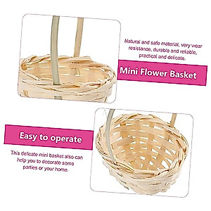 Cabilock 18 pcs mini flower basket candy gift baskets picnic basket wicker hamper doll bread baskets decoration for home flower vases decorative home décor wooden bamboo craft basket