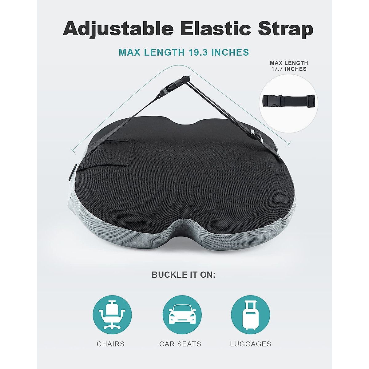 Foamula Vibrating Lumbar Support Pillow, Back Support Pillow with Vibrating Motors for Back Pain Relief, Ergonomic Design with Adjustable Strap for Home Office Chair, Gaming Chair, Car Seat, Plane