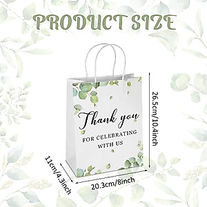 30 Pieces Wedding Welcome Bags Bulk Thank You for Celebrating with Us Paper Bags with Handles Wedding Favor Gift Bags for Guests Wedding Birthday Baby Shower Favors Supplies, 8 x 4 x 10 Inch