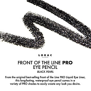 LORAC Front Line PRO Waterproof Eyeliner Pencil, Pearl Black| Long Lasting| Makeup Pencil Sharpener | High-Precision