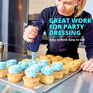 Treat Story Large Disposable Piping Bags - 21-inch, Easy-to-Use Thick Icing Bags for Cake and Dessert Decorations, Non-Bursting Material, Non-Slip Grip - Pack of 22