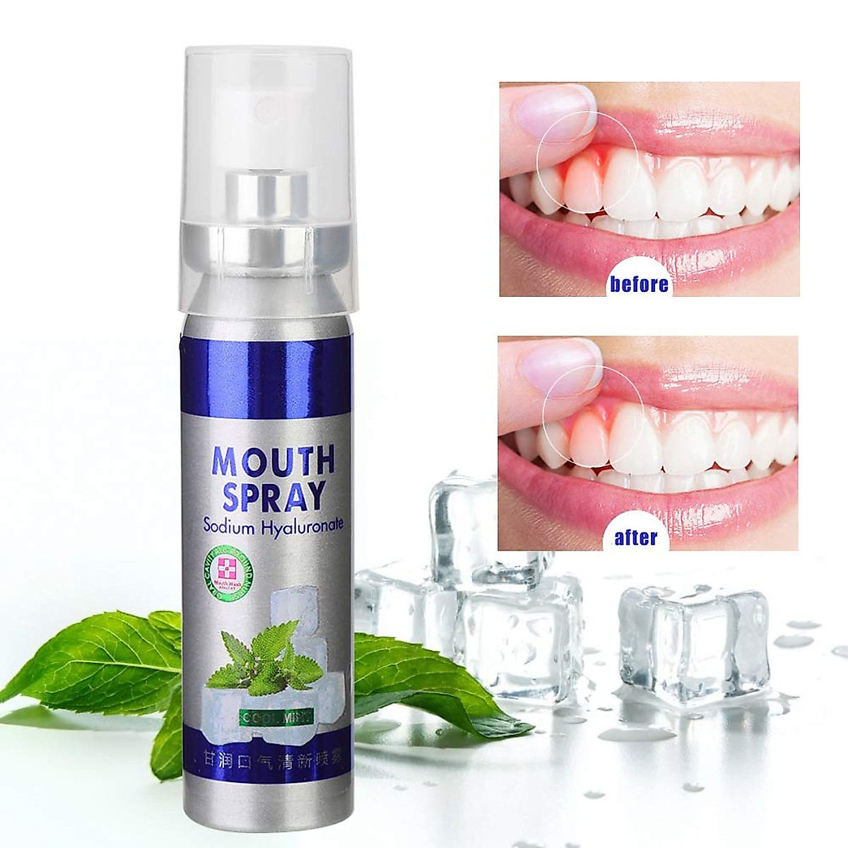 Ultra fine Mouth Spray, Breath Freshener Spray 2 x 2 x 9.7cm Nutrient Ingredients Liquid,Mint Flavor Breath Refreshing Mouth Spray Bad Breath Removal Oral Spray 20ml