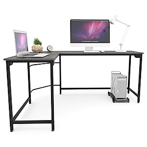 Teraves Modern L-Shaped Desk Corner Computer Desk Workstation Home Office Desk Study Writing Table